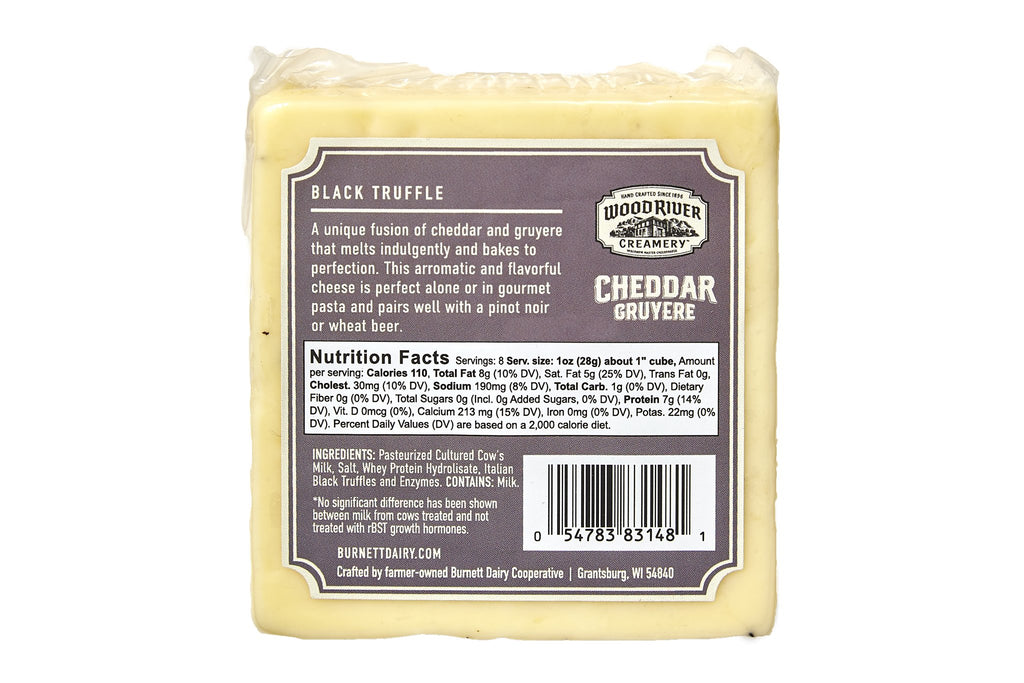 Wood River Creamery ~ Black Truffle Cheddar Gruyere – The Meat House Market